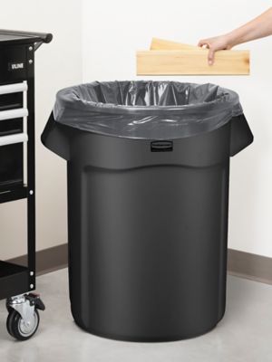 Metal 55 Gallon Trash Barrel Toter 96 Gallon Black Rolling Outdoor