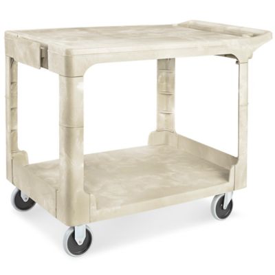 Rubbermaid® Classic Flat Shelf Utility Cart 44 X 25 X 33 Beige H