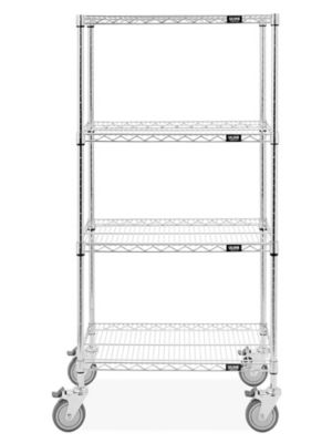 Polyurethane Casters for Wire Shelving Units - Set of 4, Chrome H ...