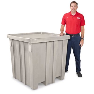 Bulk Container with Lid - 45 x 45 x 44", Gray H-1740GR - Uline