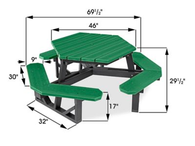 Uline hex picnic table store