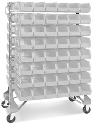 Standard Mobile Stackable Bin Organizer 15 X 5 1 2 X 5 Clear Bins H