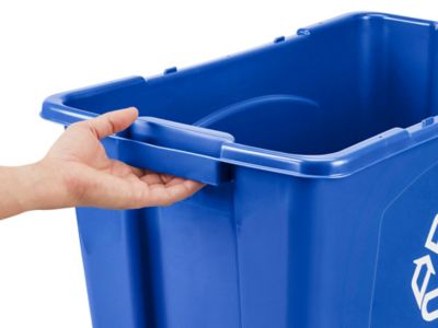 Blue Recycling Bin With Lid