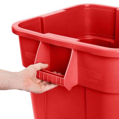 Rubbermaid 6quot Square Biohazard Label Fluorescent Red Rubbermaid