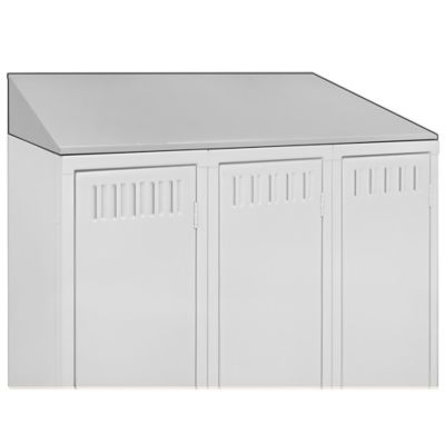 Industrial Locker Sloping Top - 3 Wide, 36 x 18", Gray H-3645GR - Uline