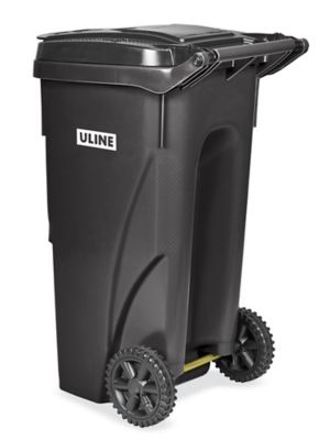 Uline Lockable Trash Can With Wheels 65 Gallon, Dark Gray, 42% OFF