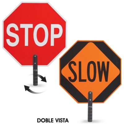 Señalamiento Vial de Mano "Stop/Slow" H-4587 - Uline