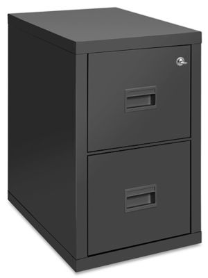 Vertical Fire Resistant File Cabinet 2 Drawer Black H 4805BL Uline