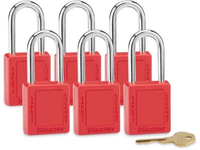 Master Lock® Lockout Padlock - Keyed Alike, 1 1/2" Shackle H-5389 - Uline