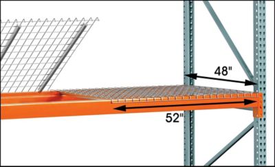 Pallet Rack Wire Decking - 52" Wide, 48" Deep H-6232 - Uline
