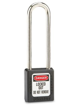 Master Lock® Lockout Padlock - Keyed Different, 3" Shackle, Black H ...