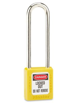 Master Lock® Lockout Padlock - Keyed Different, 3" Shackle, Yellow H ...