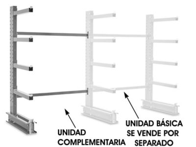 Unidad Complementaria para Rack Cantilever de Un Solo Lado, 76 x 49 x ...