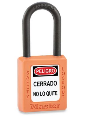 Candado Dieléctrico de Bloqueo - Llaves Diferentes, Naranja H-6652O - ULINE