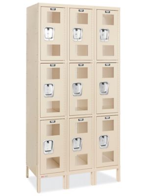 Clear-View Locker - Three Tier, 3 Wide, Unassembled, 36" Wide, 18" Deep ...