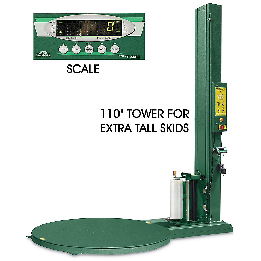 Semi-Automatic Stretch Wrap Machine with Scale - 52 x 52 x 110 Semi-Automatic Stretch Wrap Machine with Scale - 52 x 52 x 110