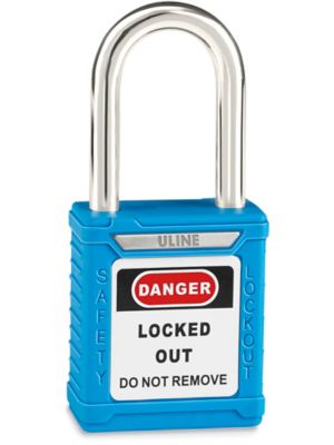 Uline Lockout Padlock - Keyed Different, 1 1/2" Shackle, Blue H-8621BLU ...