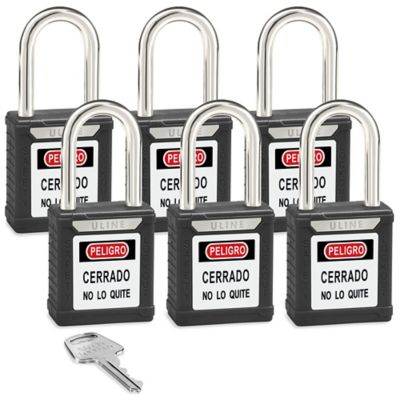 Uline Candado de Bloqueo - Set de 6 con Llaves Iguales, Eslabón de 1 1/ ...