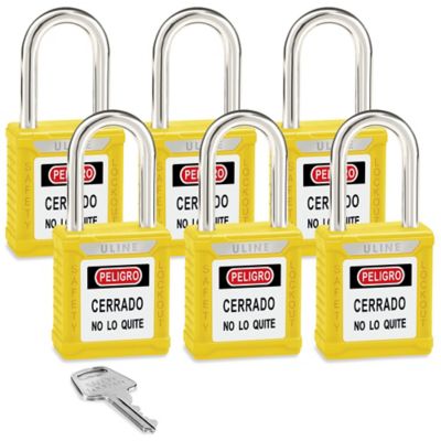 Uline Candado de Bloqueo - Set de 6 con Llaves Iguales, Eslabón de 1 1/ ...