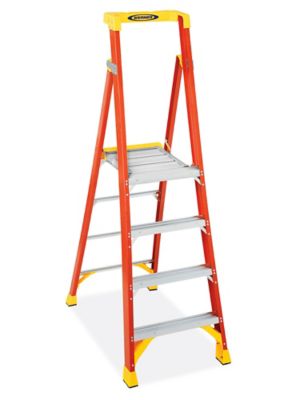 Fiberglass Podium Ladder - 7' Overall Height H-9477 - Uline