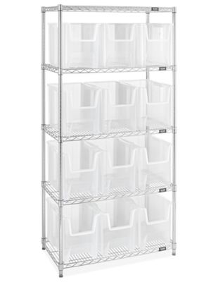 Giant Stackable Bin Organizer 36 X 18 X 72 With 17 1 2 X 10 7 8 X 12