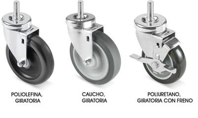 Ruedas con Vástago, Ruedas con Vástago Estriado en Existencia - ULINE