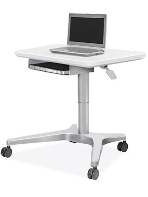 Sit/Stand Mobile Desk in Stock - ULINE