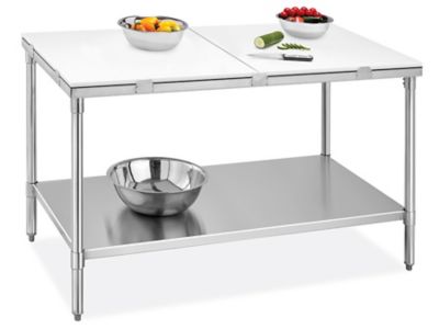 Poly Top Stainless Steel Worktables in Stock - ULINE