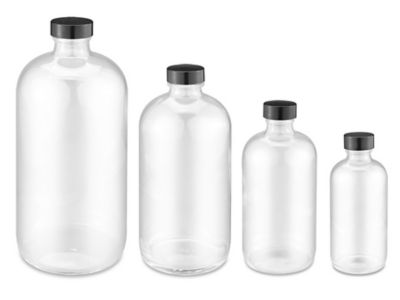 Clear Boston Round Glass Bottles in Stock - ULINE.ca