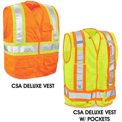Class 2 Deluxe Hi-Vis Safety Vests, Safety Vest with Pockets in Stock ...