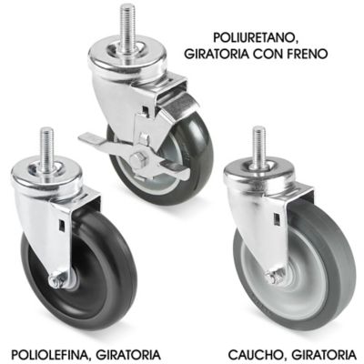 Ruedas con Vástago, Ruedas con Vástago Estriado en Existencia - ULINE