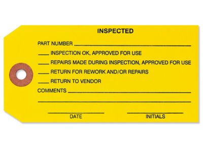 One Part Inspection Tags in Stock - ULINE
