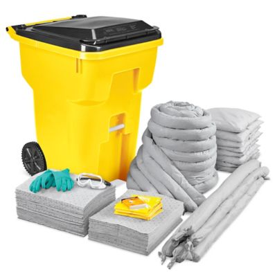 Universal 95 Gallon Mobile Can With Wheels Spill Kit In Stock Uline Ca
