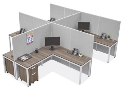 Double Row Downtown Privacy Workstations in Stock - ULINE.ca