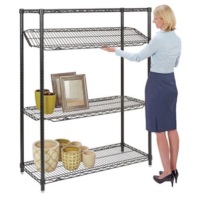 Black Adjustable Shelving, Black Quick Adjust Wire Shelving in Stock ...