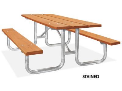 Wood Steel Frame Picnic Tables in Stock - Uline.ca