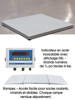 Balances de plancher à profil bas en acier inoxydable - ULINE