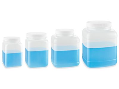 Frascos de Plástico Cuadrados, Frascos Cuadrados en Existencia - ULINE