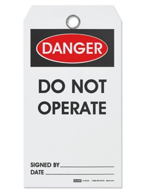 Machinery Tags - "Danger: Do Not Operate" S-10743 - Uline