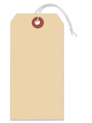 Manila Shipping Tags - #6, 5 1/4 x 2 5/8", Pre-Tied Elastic S-1152PE ...