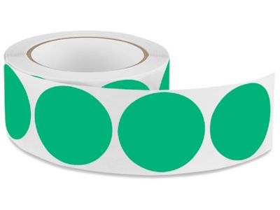 Blank Inventory Circle Labels - Kelly Green, 2" S-1176GR - Uline