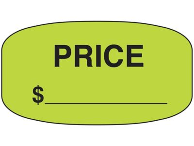Retail Labels - "Price", 3/4 x 1 3/8" Oval S-11804 - Uline