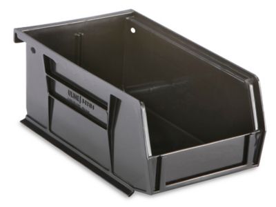 Plastic Stackable Bins 7 1 2 X 4 X 3 Black S 12414bl Uline