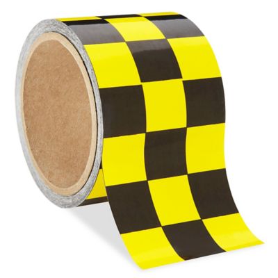 Checkerboard Tape - 3" x 18 yds, Yellow/Black S-14692 - Uline
