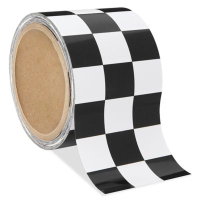 Checkerboard Tape - 3" x 18 yds, White/Black S-14693 - Uline