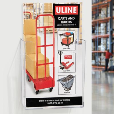 Acrylic Wall Mount Booklet Holders - 6 x 1 1/4 x 6 5/8" S-15685 - Uline