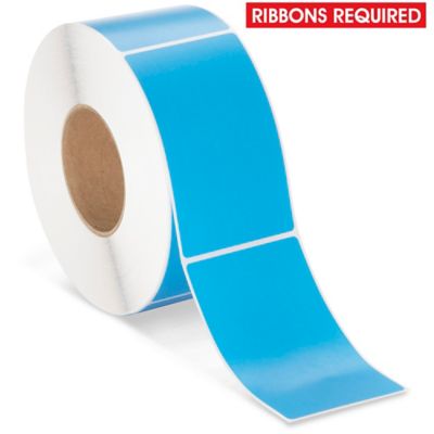 Industrial Thermal Transfer Labels - Fluorescent Blue, 3 x 5", Ribbons ...