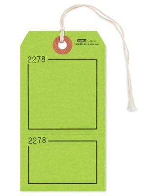2-Part Claim Tags - #5, Green S-18310G - Uline