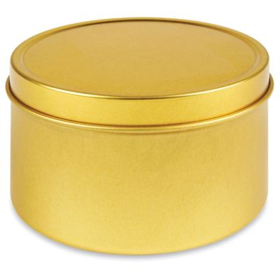 Gold metal tins store