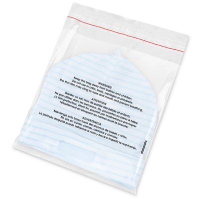 Resealable Suffocation Warning Bags 1.5 Mil 6 x 6 S 19948 Uline